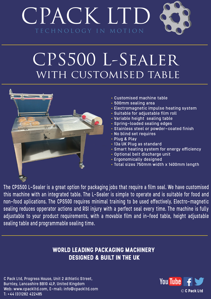 CPS500 L-Sealer with table – CPack Ltd